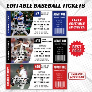 Editable Surprise Baseball Game Ticket, Printable Sport Surprise Ticket ...