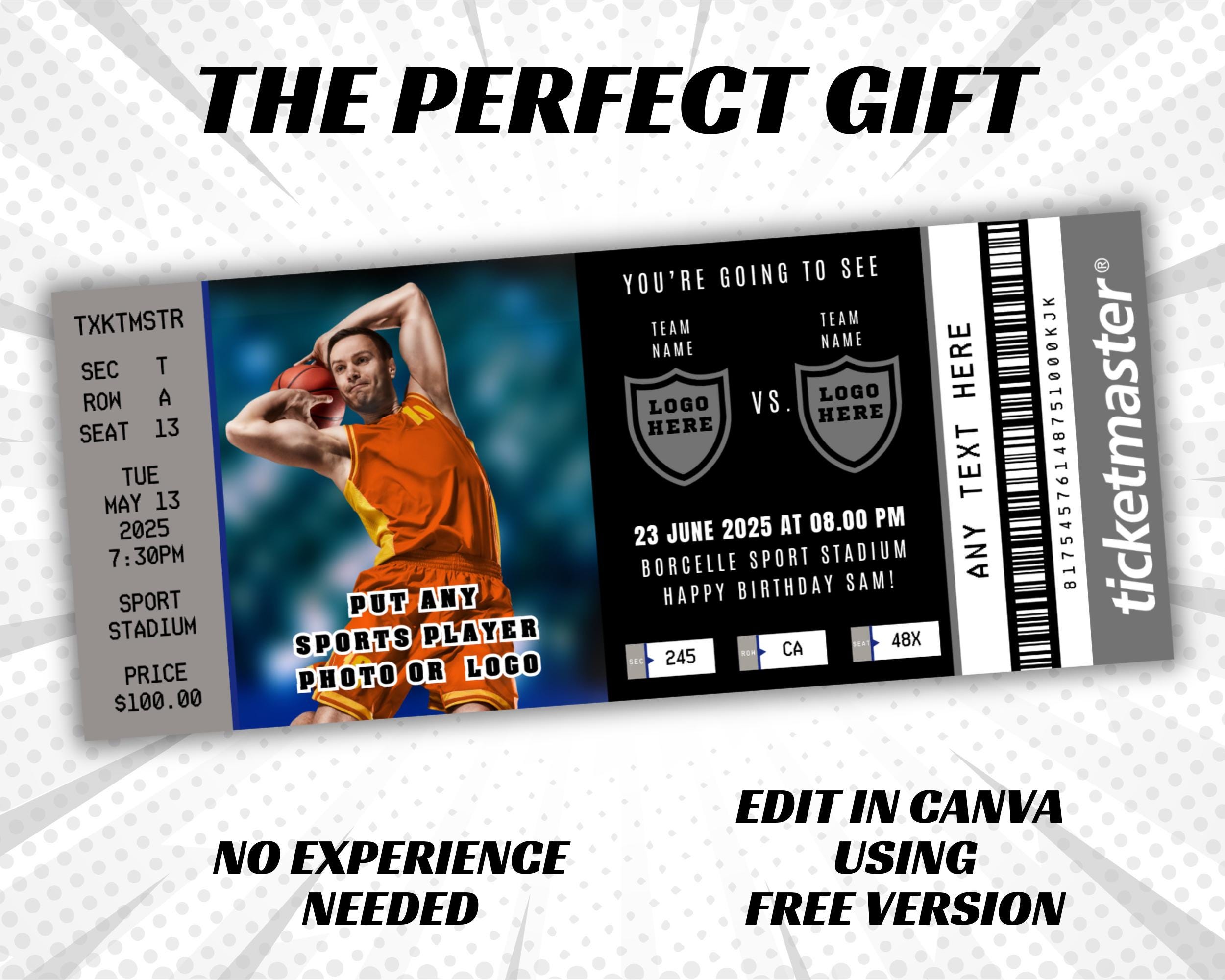 Editable Surprise Basketball Game Ticket, Printable Sport Surprise ...