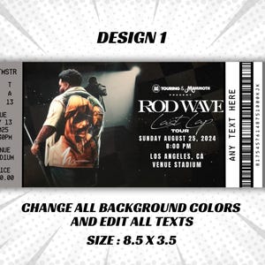 Personalized Rod Wave Last Lap Tour Concert Ticket, Concert Ticket ...