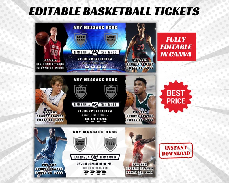 Editable Surprise Basketball Game Ticket, Printable Sport Surprise ...