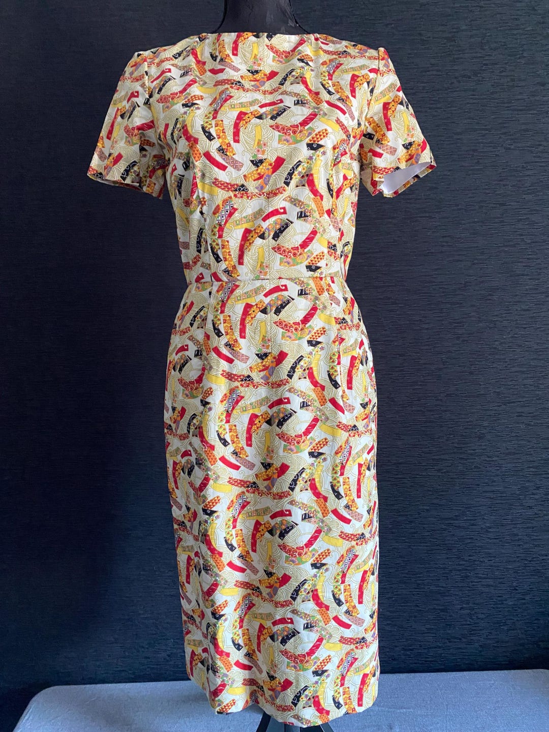 Vintage Style Dress With Colourful 60’s Patterns - Etsy