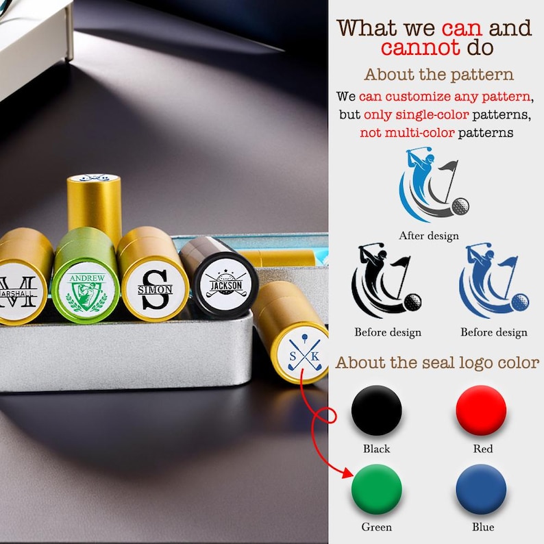 Custom Golf Ball Stamp Box, Personalized Golf Stamps, Gift for Golfer ...