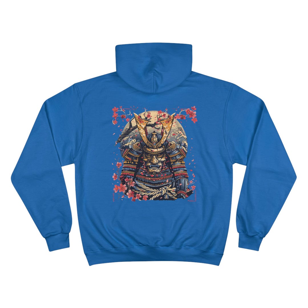 Japanese Oni Samurai Armor Cherry Blossom Hoodie Demon Warrior Champion ...