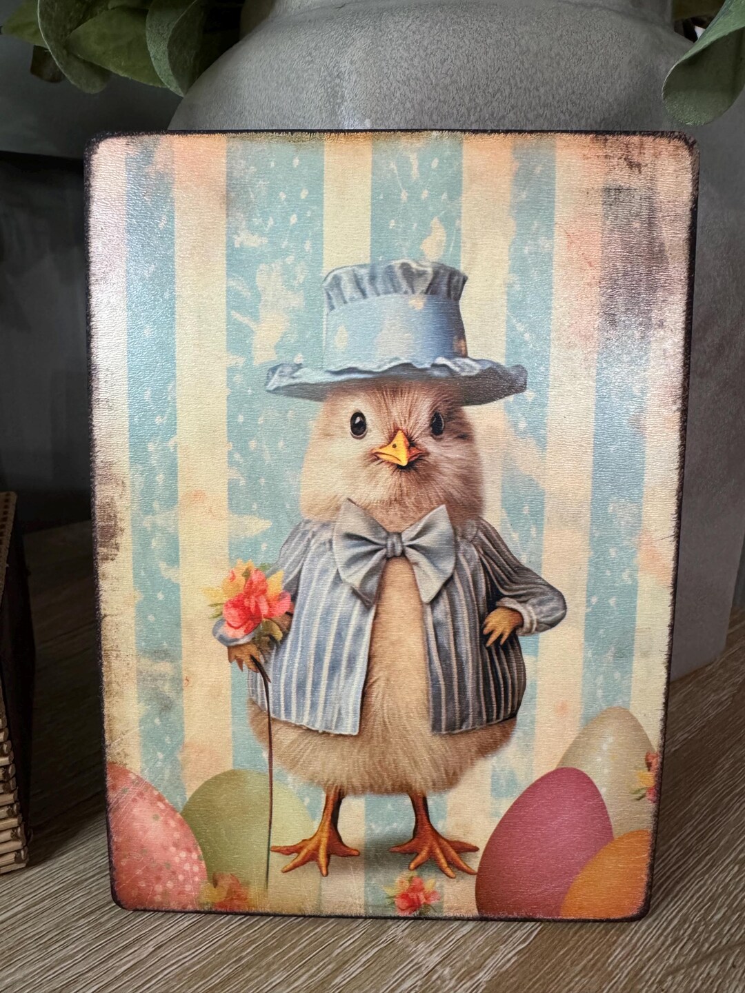 Vintage Inspired Easter Chick Sign - Etsy