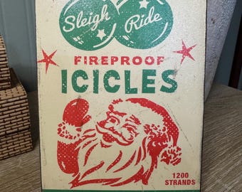 Vintage Inspired Santa 1936 Holiday Greetings Sign Farmhouse Rustic ...