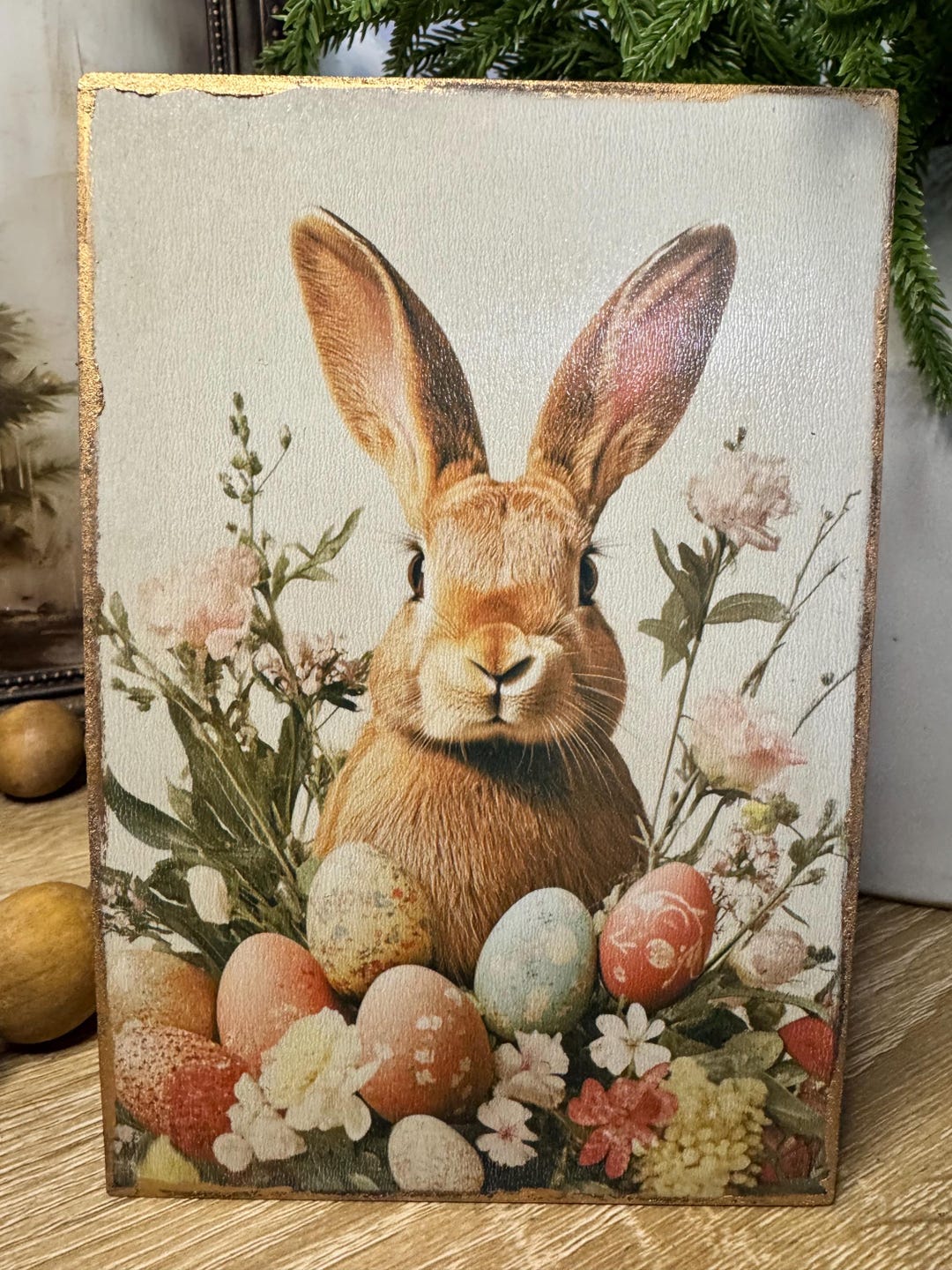 Vintage Inspired Easter Rabbit Sign - Etsy