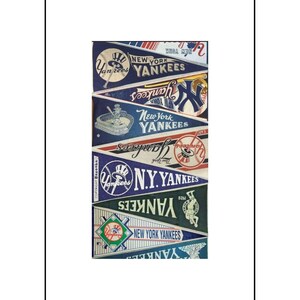 New York Yankees Vintage Pennant Print - Retro Baseball Wall Art ...