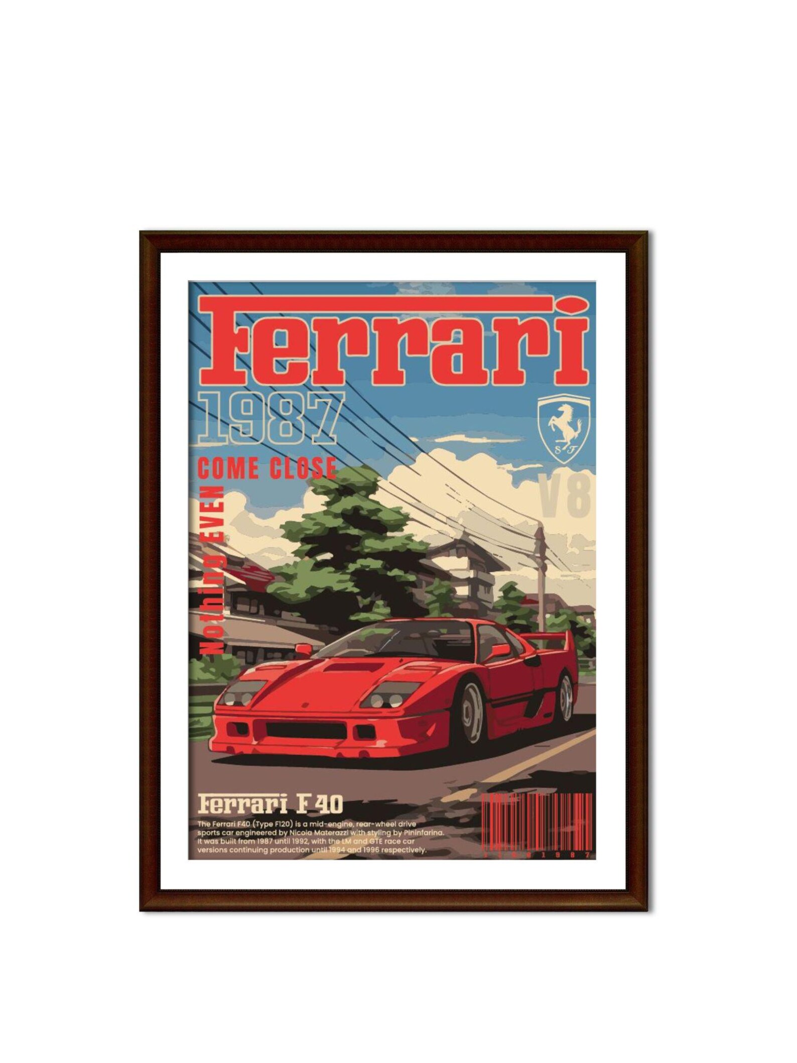 Retro Ferrari F40 Poster - 1987 Iconic Supercar - Etsy