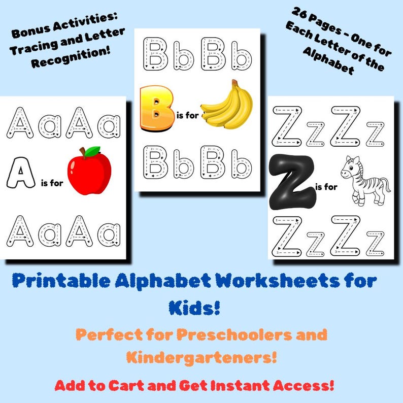 Alphabet Coloring Worksheets for Kids – Fun Printable ABC Activity ...