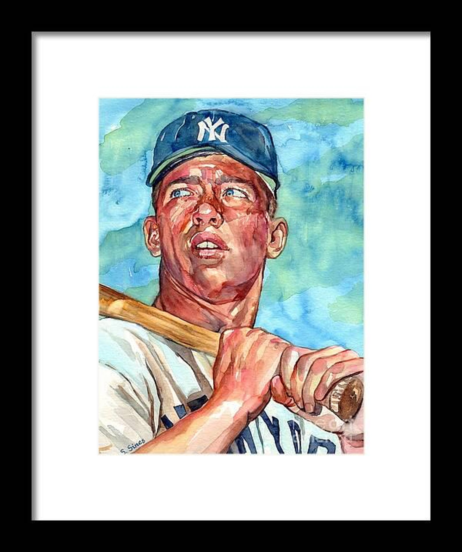 The Mick's Gaze - Mickey Mantle Art Print - Baseball Legend - Etsy