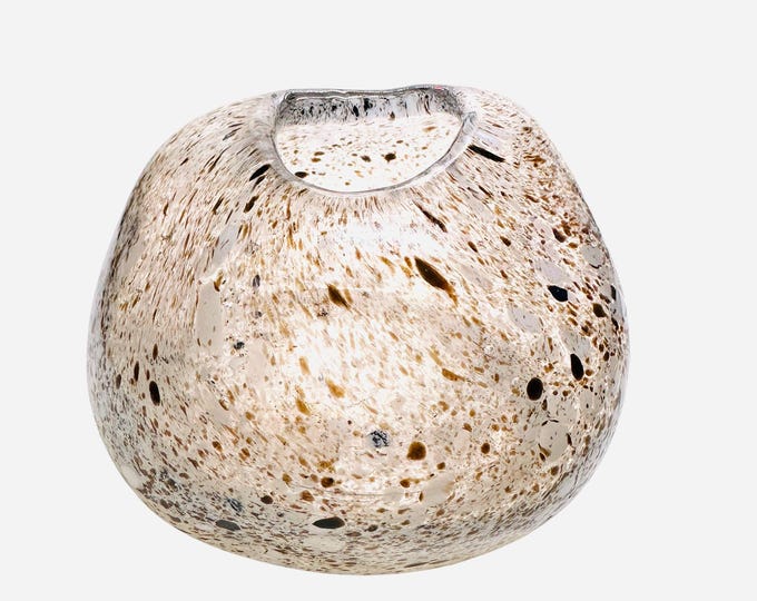 Fabulous Vintage Mid Century Glass Dimpled Vase - Hand Blown Speckled ...