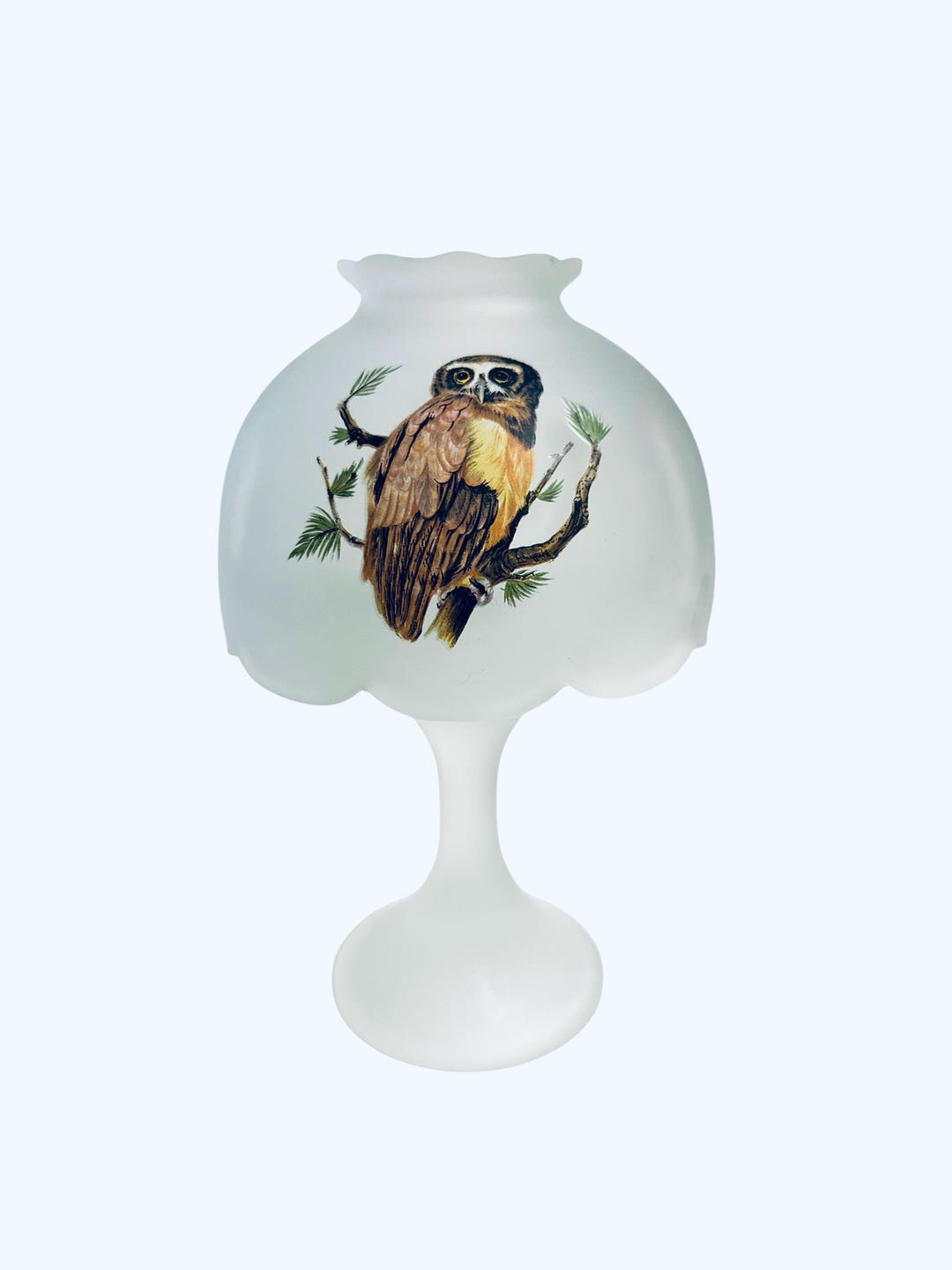 Vintage Westmoreland Satin Glass Fairy Lamp - Owl Fairy Lamp Lover Gift ...
