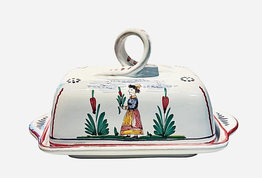Fabulous Sberna Deruta Rectangular Covered Butter Dish - Made in Italy ...