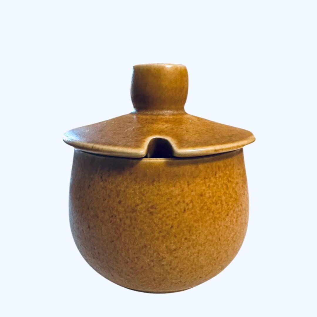 Vintage Denby english Brown Sugar Bowl With Lid Vintage Pottery Made in ...