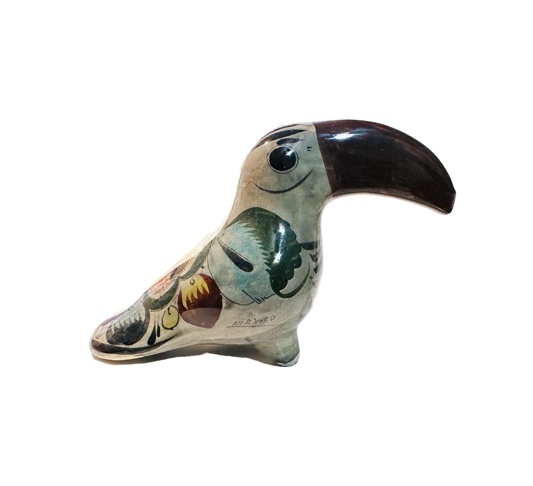 Mexican Tonala Art Pottery Toucan Bird Vintage Ceramic Bird Hand ...