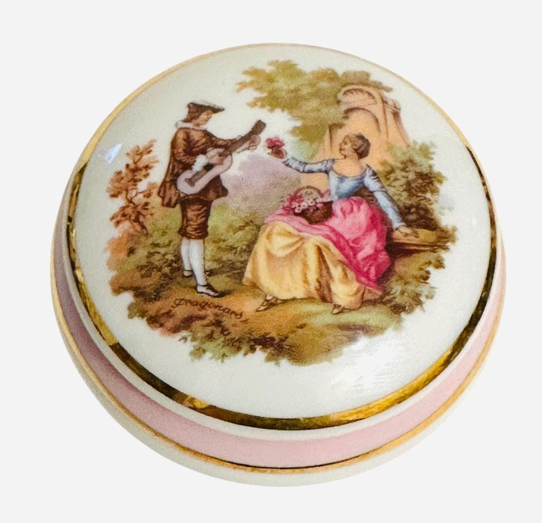 Beautiful Limoges Porcelain Pill or Trinket Box - Hand Painted Limoges ...