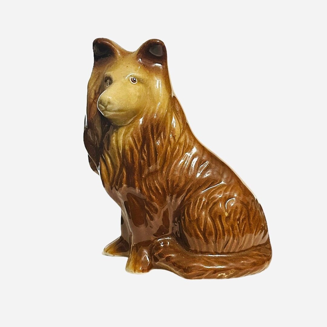 Vintage Ceramic Collie Dog Figurine - Made in Brazil - Etsy