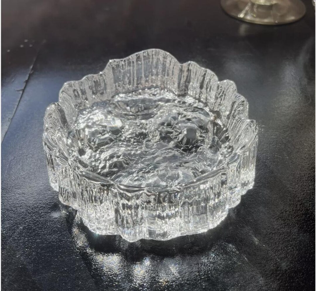 Vintage 1980s Iittala Finland Seita Tapio Wirkkala Icicle Crystal Bowl ...
