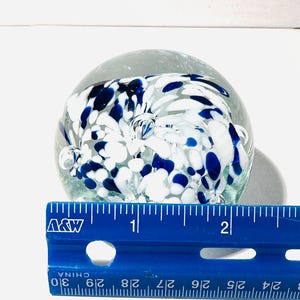 Lovely Vintage Glass Paperweights - Signed Paperweights - Blue White ...