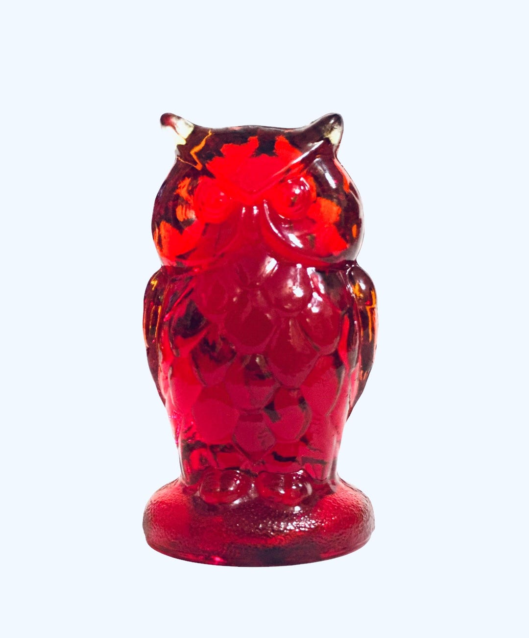 Gorgeous Ruby Red Glass Vintage Owl - Mosser Glass- Paperweight - Owl ...