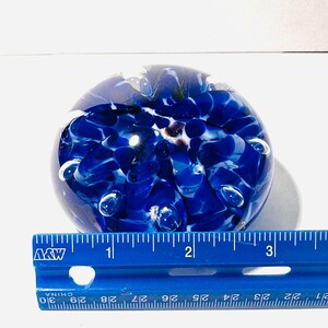 Lovely Vintage Glass Paperweights - Signed Paperweights - Blue White ...