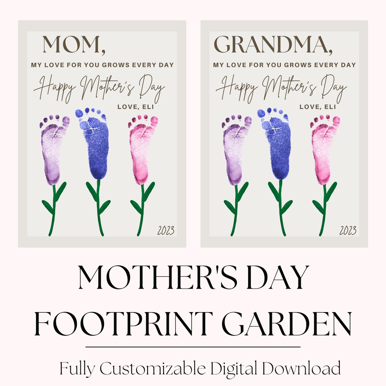 Mother's Day Footprint Garden Craft - Etsy
