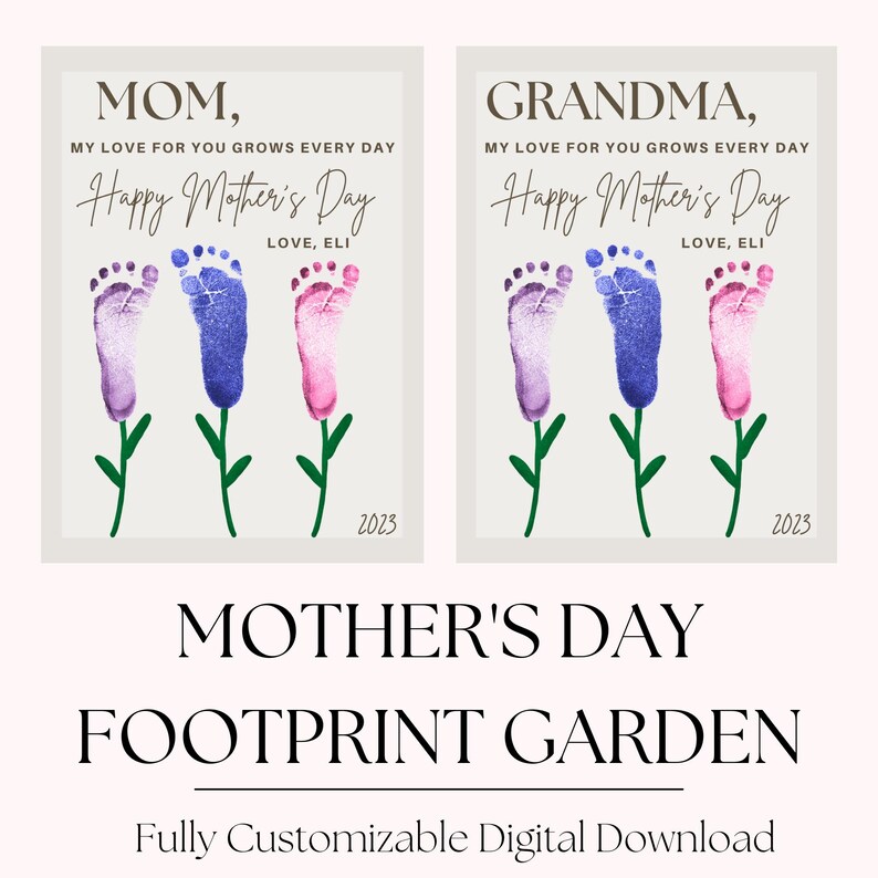 Mother's Day Footprint Garden Craft - Etsy
