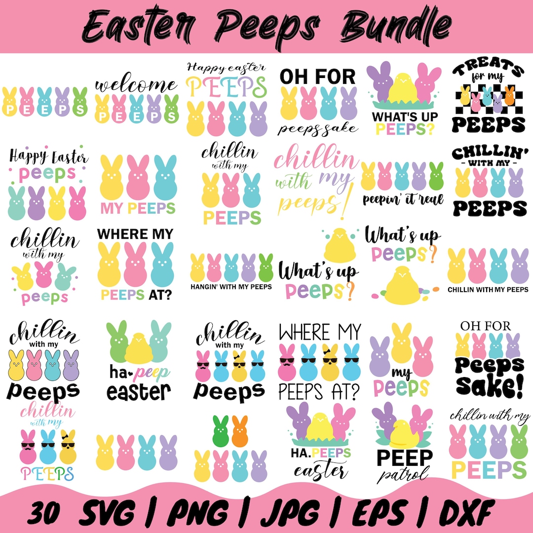 Easter Peeps Svg, Kids Easter Svg, Easter Bunny Svg, Easter Bundle Svg ...