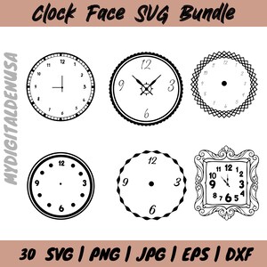 Clock Face Svg Bundle, Clock Numbers, Roman Numeral Clock, Clock Svg ...