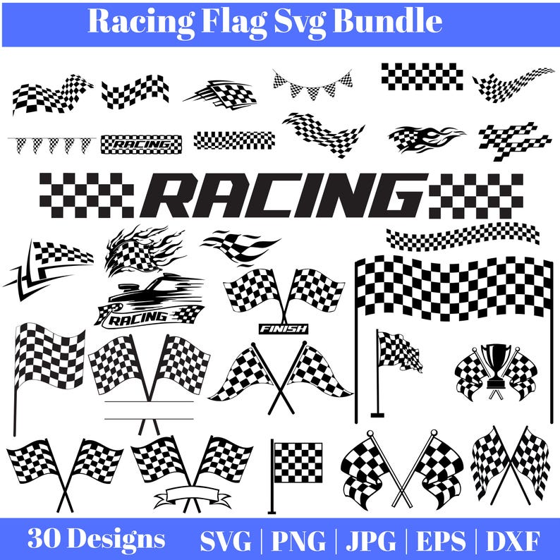Race Flag Svg Png Bundle, Checkered Flag Svg, Racing Flag Svg, Race ...