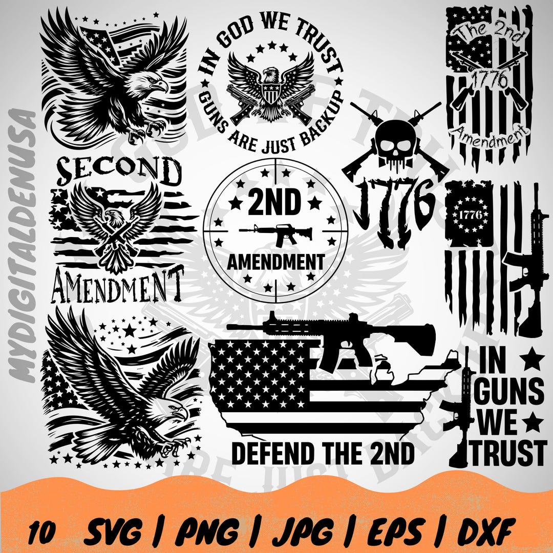 Second Amendment SVG Bundle, 2nd Amendment US Flag, 1776 Gun Rights ...