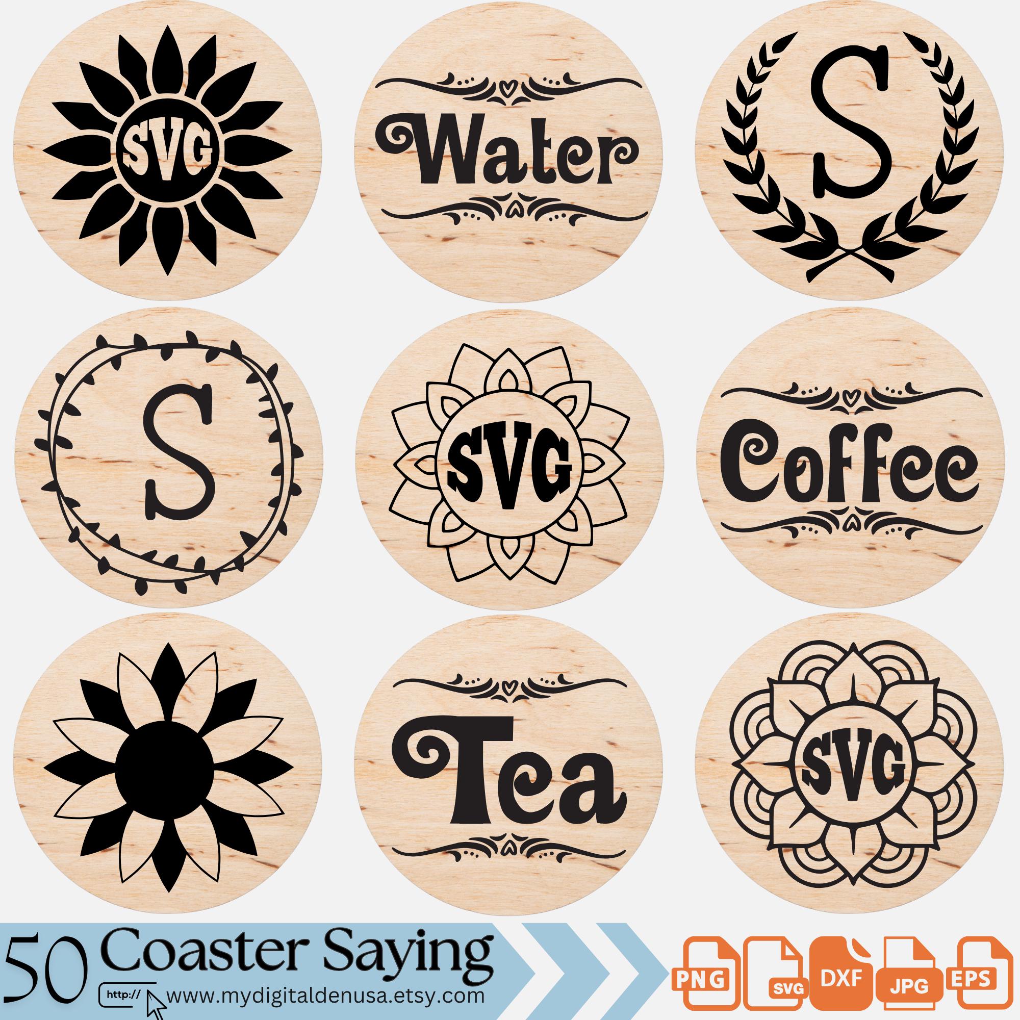 Coaster SVG Bundle, Funny Alcohol Quotes, Coffee Svg, Wine Svg ...