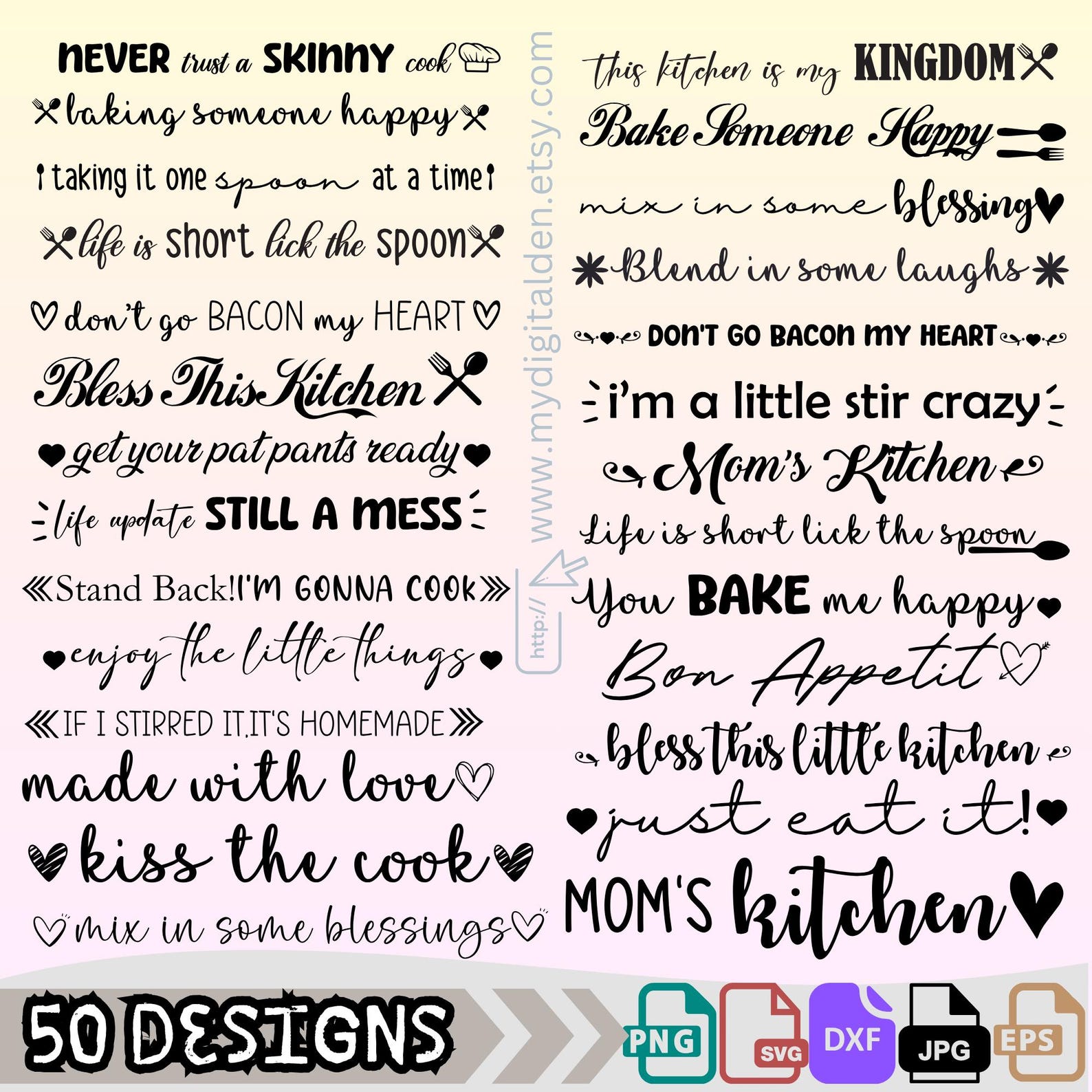 Spoon Handle SVG Bundle, Spatula Quotes SVG, Funny Kitchen Quotes ...