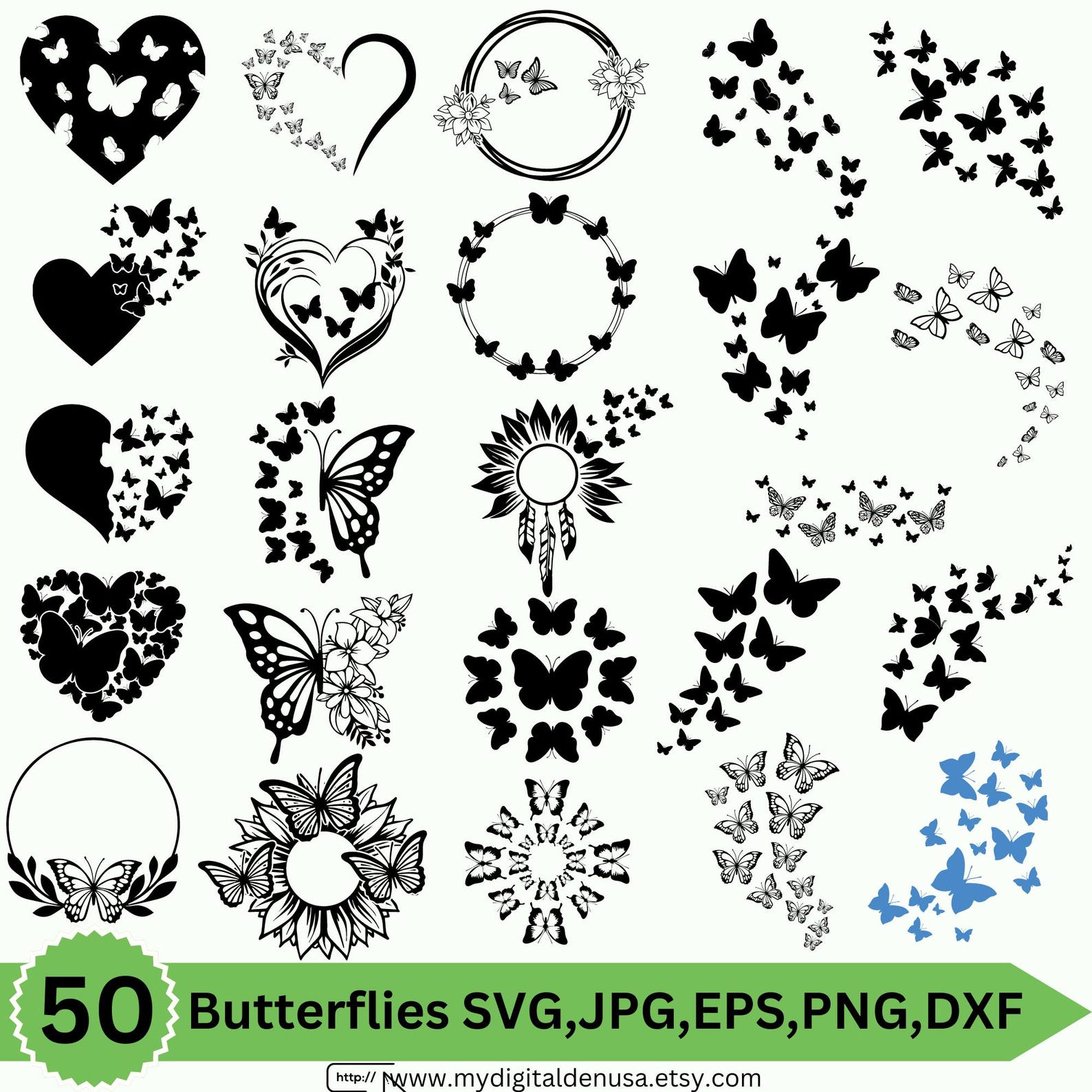 Flying Butterflies Svg Bundle, Butterfly Svg, Butterfly Swarm Svg ...