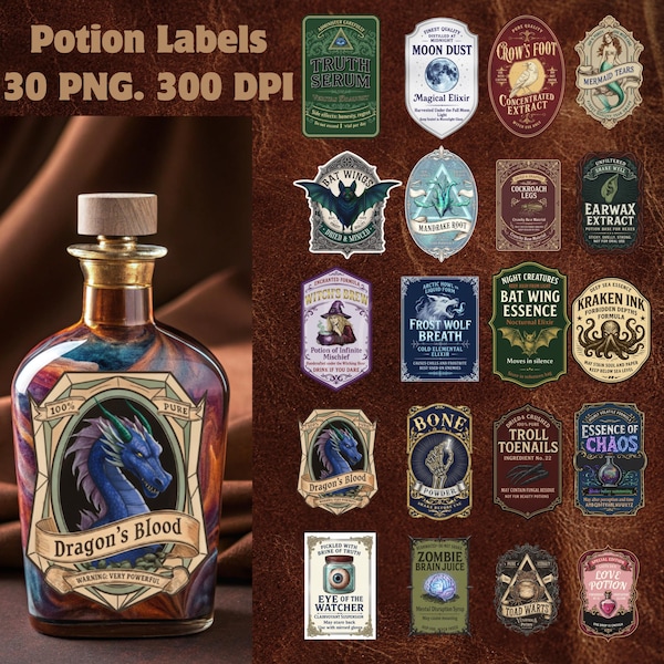 Potion Bottle Labels - Etsy