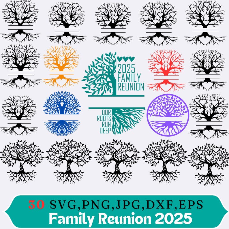 Family Tree SVG PNG Bundle, Family Tree Svg, Our Roots Run Deep Family ...