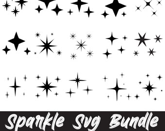 Sparkle Star SVG Bundle, Bright Stars, Twinkle Stars, Instant Download, Cricut Cut File ...