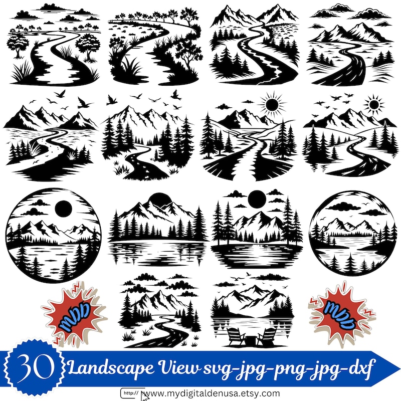 Forest Landscape Svg - Etsy