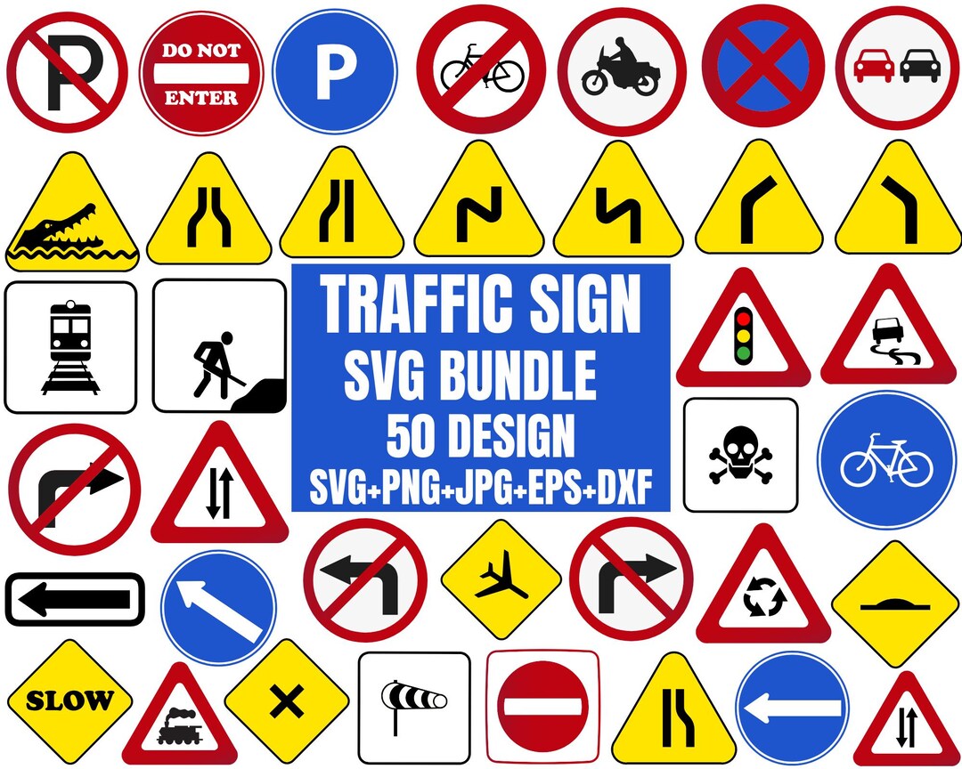 Traffic Signs Svg Bundle, Traffic Signs, Traffic, Road Sign SVG PNG ...