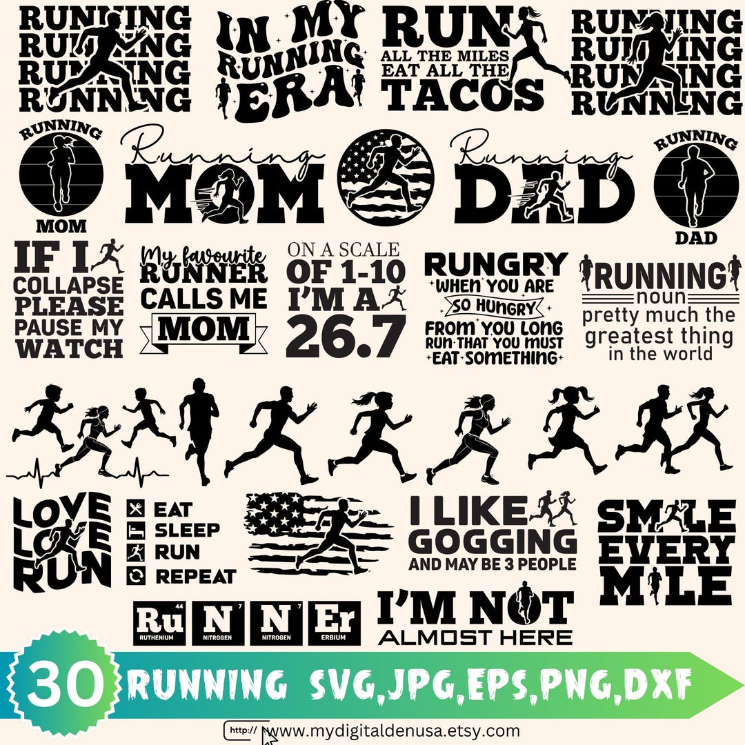 Running SVG Bundle, Runner SVG, Running Silhouette, Runner Silhouette ...