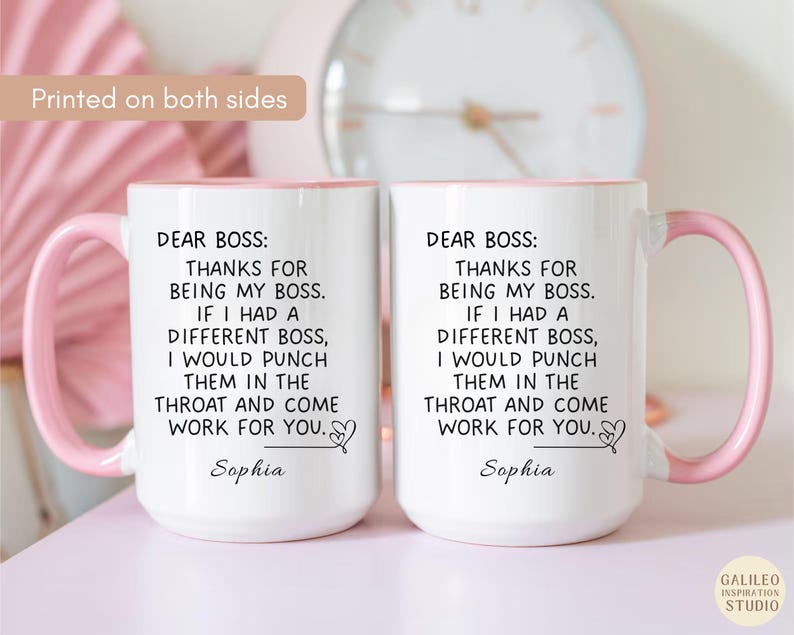 Funny Dear Boss Mug, Customizable Boss Appreciation Gift, Personalized ...