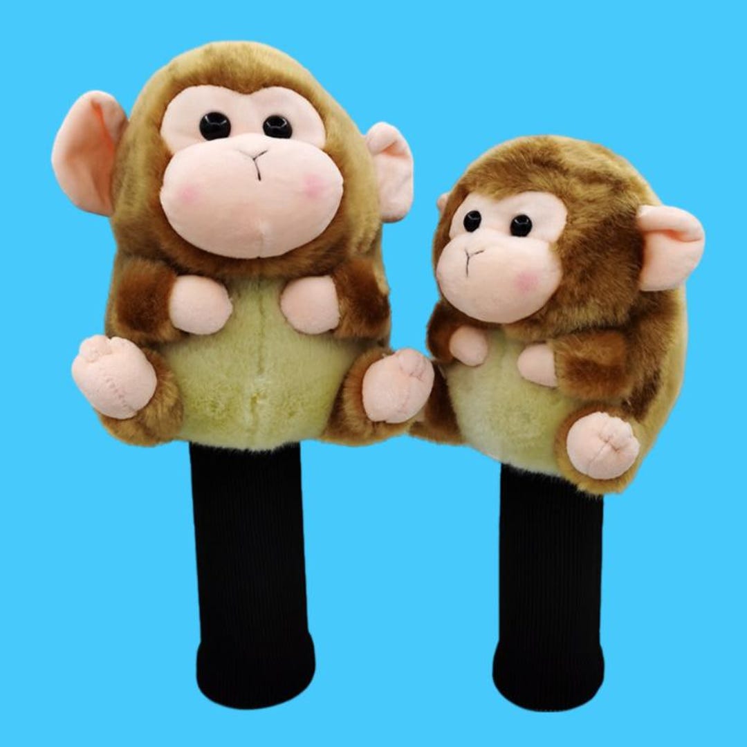 Monkey Driver & Fairway Wood Golf Cover Plush Animal Protector - Etsy