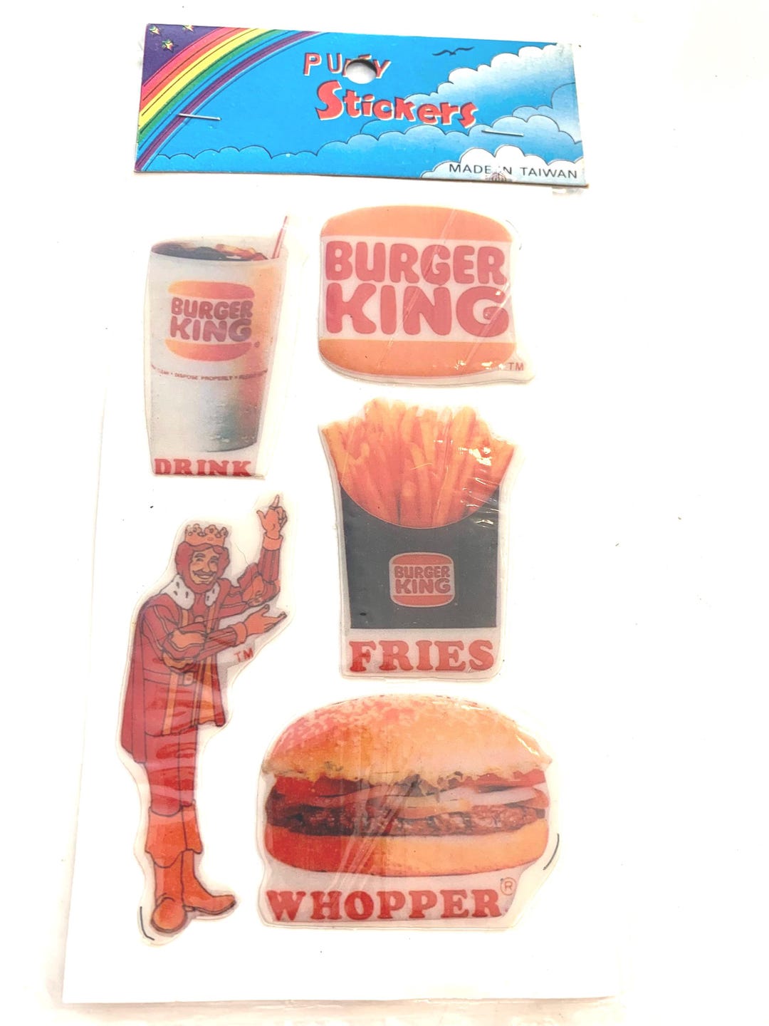 Burger King Puffy Stickers Vintage 1980’s NEW Sealed - Etsy