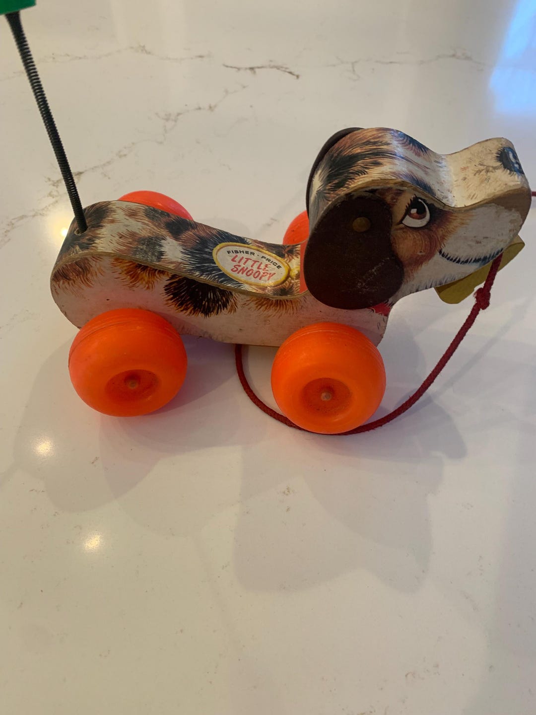 Vintage Lil Snoopy Fisher Price Wooden Beagle Pull Toy - Etsy