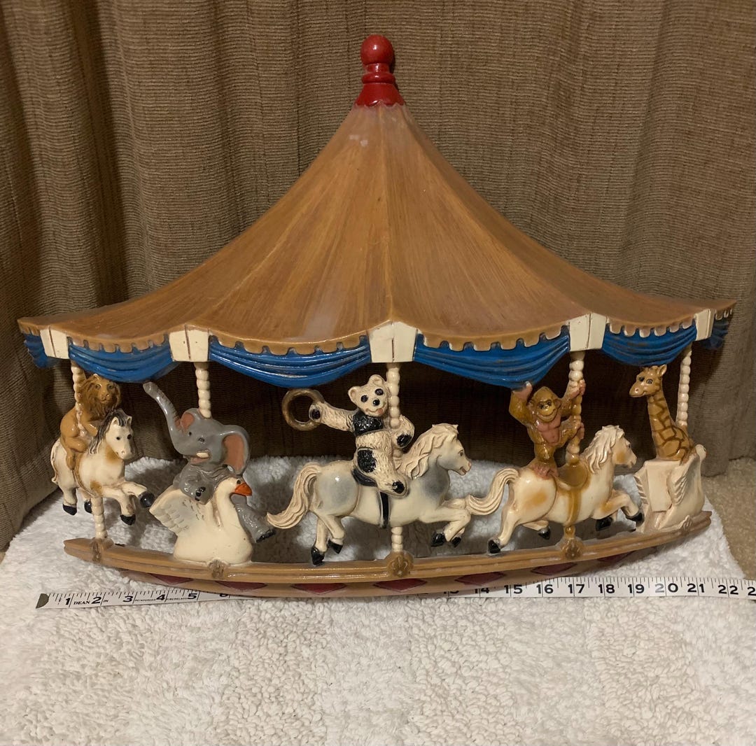 Vintage 70s Universal Circus Tent Merry Go Round Animals 3D Wall Art ...