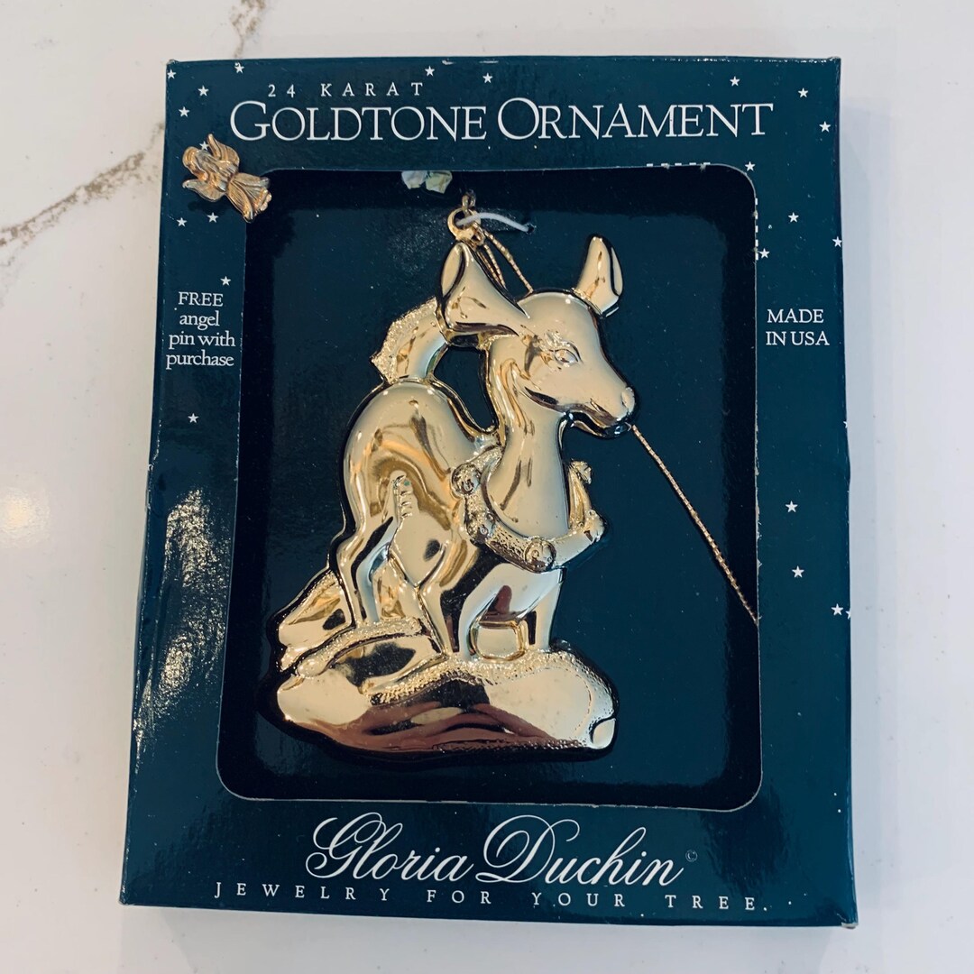 Vintage 24k Gold Gloria Duchin 1994 Christmas Reindeer Ornament NEW ...