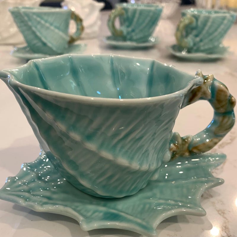 Turquoise Tea Cup - Etsy