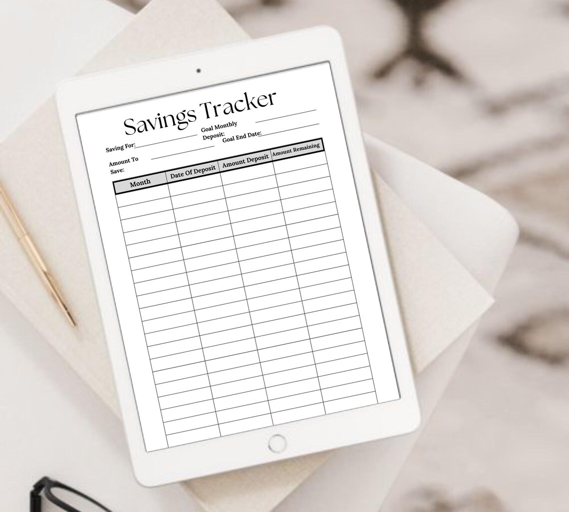 Minimal and Clean Savings Tracker Sheet, Printable PDF, Budget Planning ...