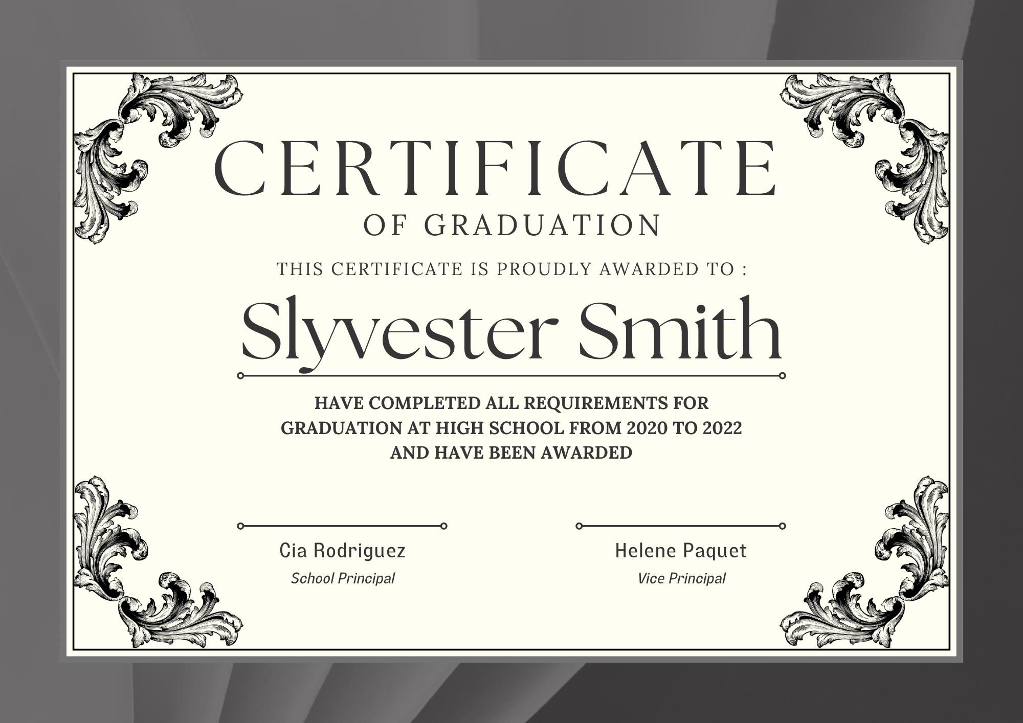 Editable Certificate of Graduation, Minimalistic PDF Graduation Award ...