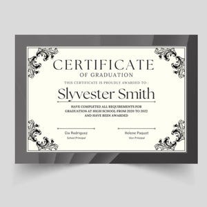 Editable Certificate of Graduation, Minimalistic PDF Graduation Award ...